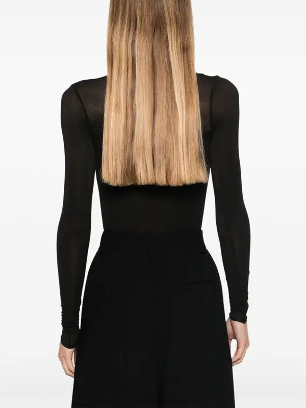 Wardrobe.NYC Sheer Bodysuit - Black