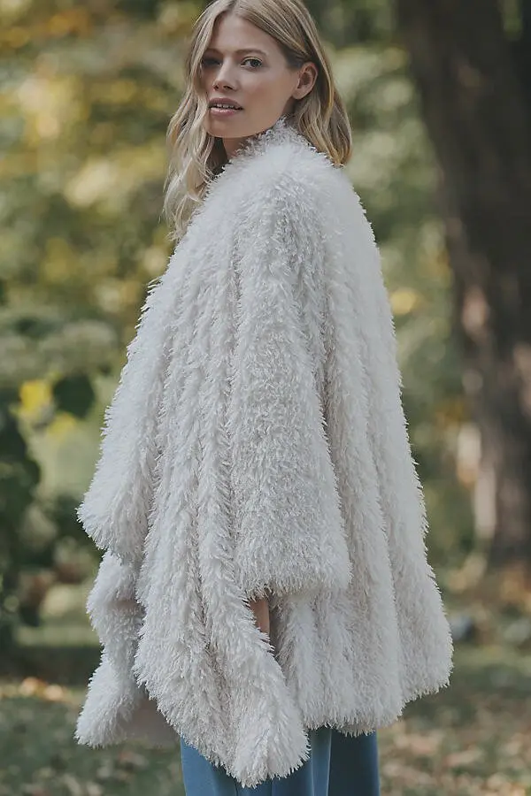 Daily Practice By Anthropologie Faux-Fur Jacket In Beige - 66% Off