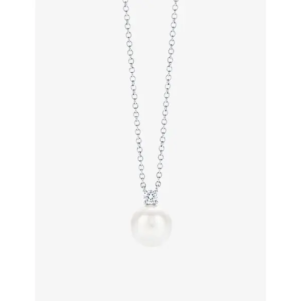 Tiffany & Co. Signature Pearl And Diamond Necklace - 18ct White Gold