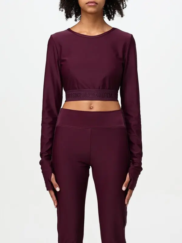 Versace Cropped Long Sleeve Top - Violet