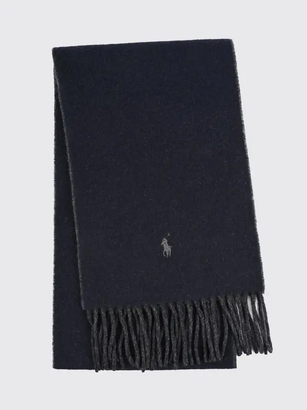 Polo Ralph Lauren Reversible Wool Blend Scarf With Embroidered Logo - Multicolor