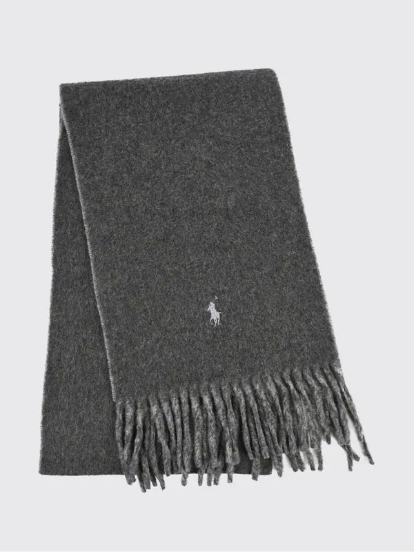 Polo Ralph Lauren Reversible Wool Blend Scarf With Embroidered Logo - White