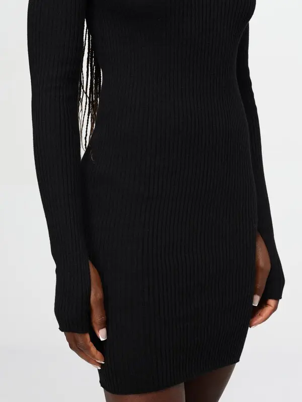 COURREGES Ribbed High Neck Mini Dress