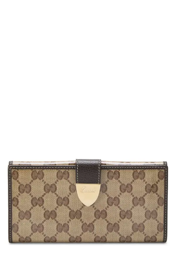 Gucci Gg Crystal Canvas Continental Wallet - Brown