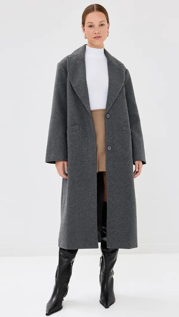 Lioness Olsen Felt Coat - Grey Marle