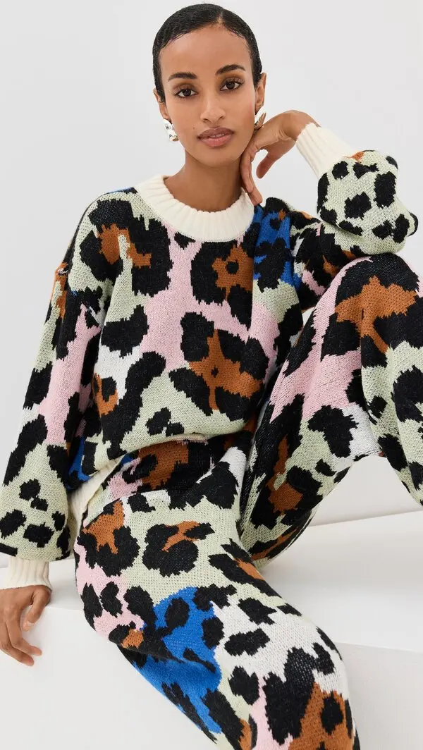 Farm Rio Leopard Knit Sweater