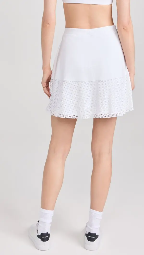 Rlx Ralph Lauren 4-way Stretch Eyelet Flare Skort