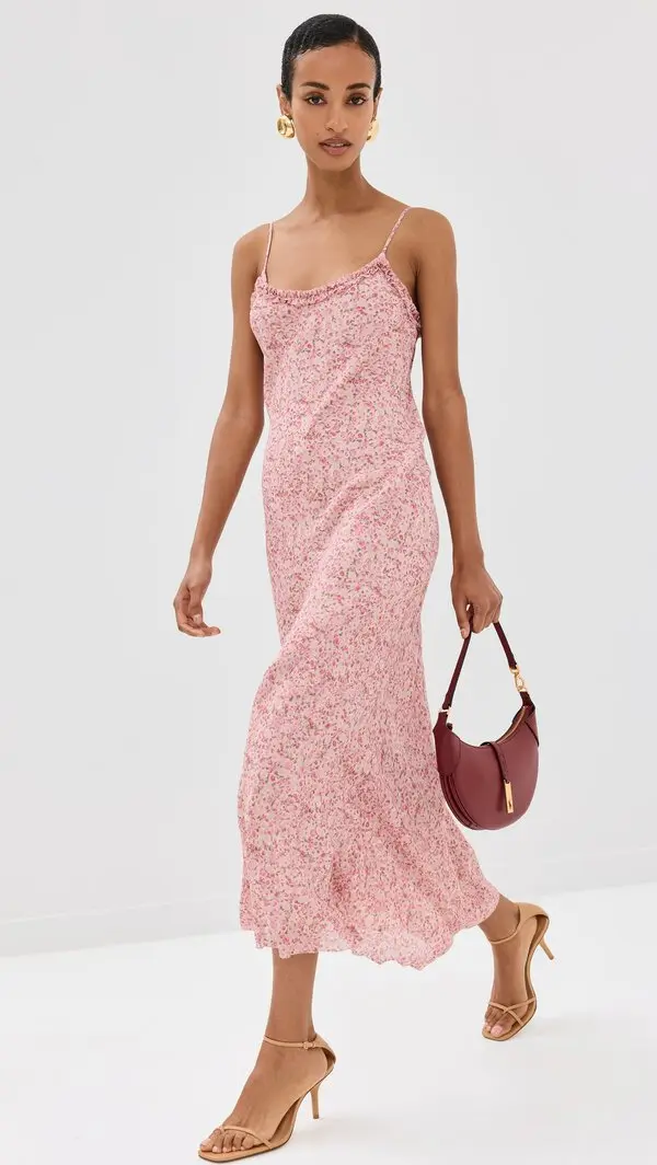 reformation pink floral dress Sustainable Dresses - Shop Women's Dresses It showcases a sweetheart neckline and adjustable spaghetti straps Reformation Imara Floral Print Dress