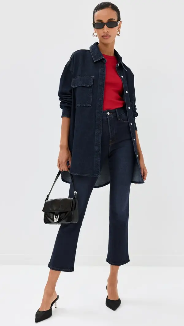 Good American Soft Tech Good Curve Straight Leg Jeans