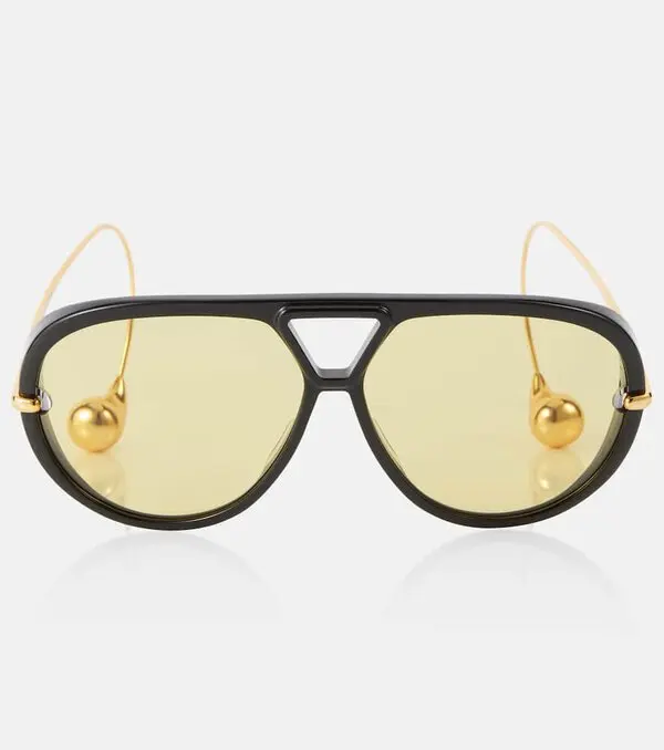Bottega Veneta Drop Aviator Sunglasses - Yellow