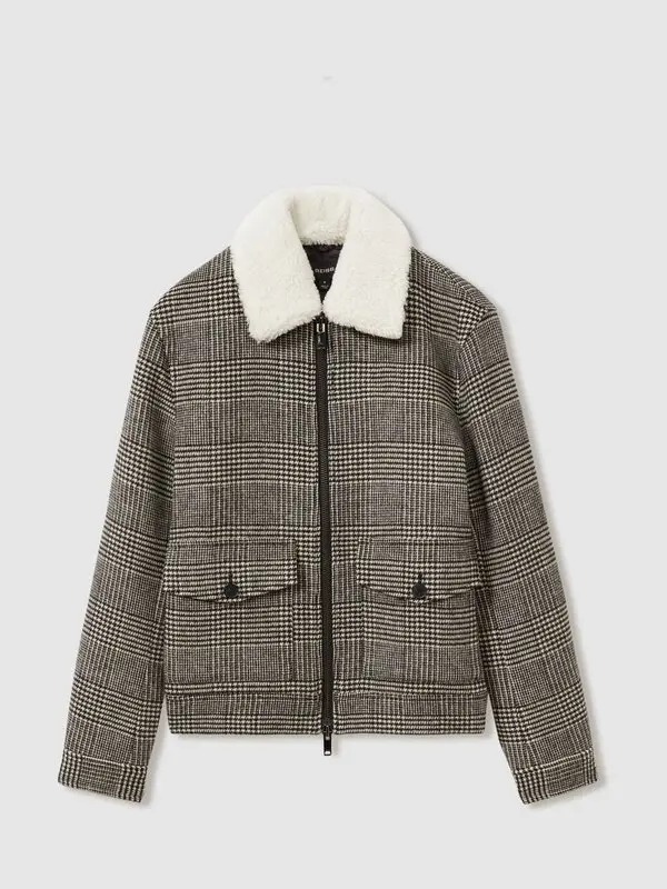 REISS Fitz Wool-blend Twill Zipped Jacket