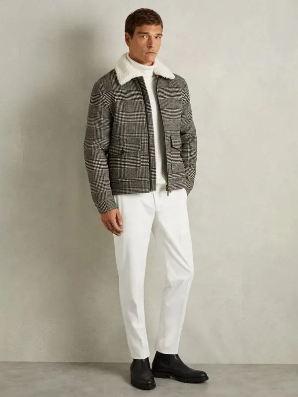 REISS Fitz Wool-blend Twill Zipped Jacket