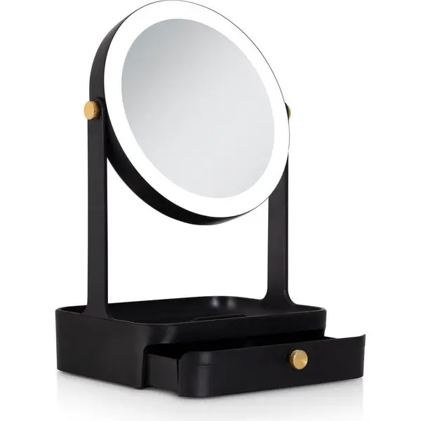ZADRO Back-to-school Led Lighted Makeup Mirror With Tray & Drawer - Black