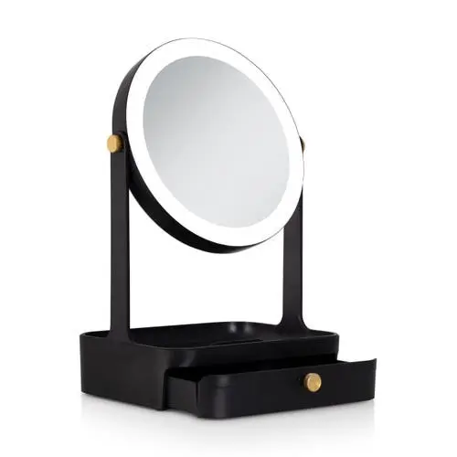 ZADRO Back-to-school Led Lighted Makeup Mirror With Tray & Drawer - Black