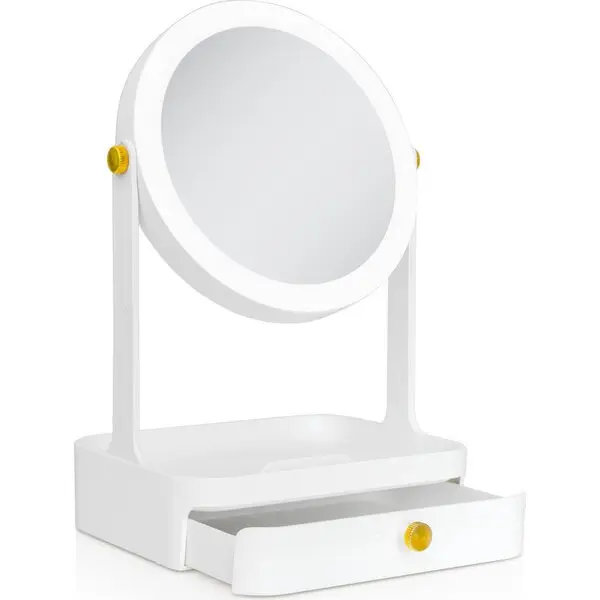 ZADRO Back-to-school Led Lighted Makeup Mirror With Tray & Drawer - White