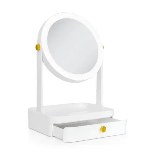 ZADRO Back-to-school Led Lighted Makeup Mirror With Tray & Drawer - White