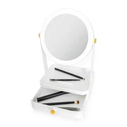 ZADRO Back-to-school Led Lighted Makeup Mirror With Tray & Drawer - White