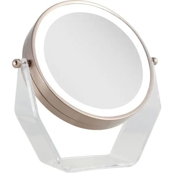 ZADRO Lighted Makeup Mirror With Magnification & Swivel - Rose Gold