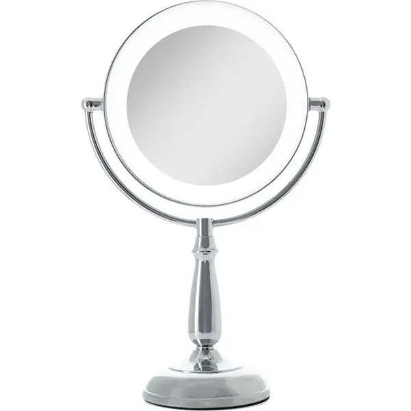 ZADRO Lighted Makeup Mirror With 5x/1x Magnification & Touch Base Controls - Chrome