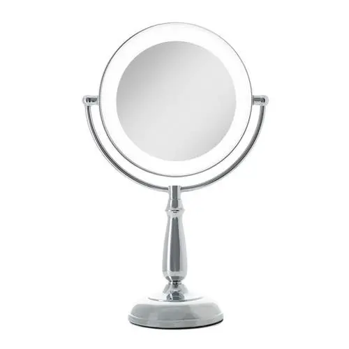 ZADRO Lighted Makeup Mirror With 5x/1x Magnification & Touch Base Controls - Chrome