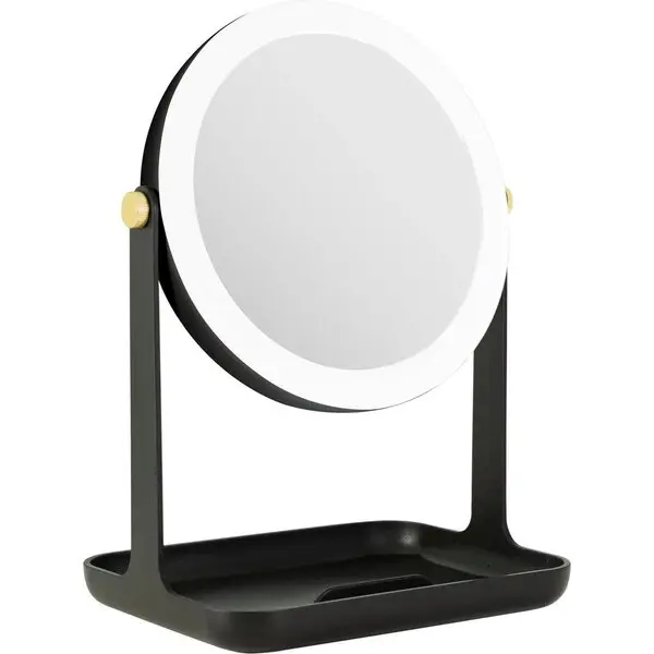 ZADRO Back-to-school Lighted Makeup Mirror With Accessory Tray & Phone Holder - Black