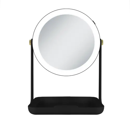 ZADRO Back-to-school Lighted Makeup Mirror With Accessory Tray & Phone Holder - Black