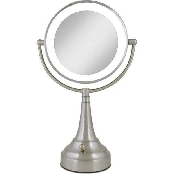 ZADRO Lighted Makeup Mirror With 10x/1x Magnification - Satin Nickel