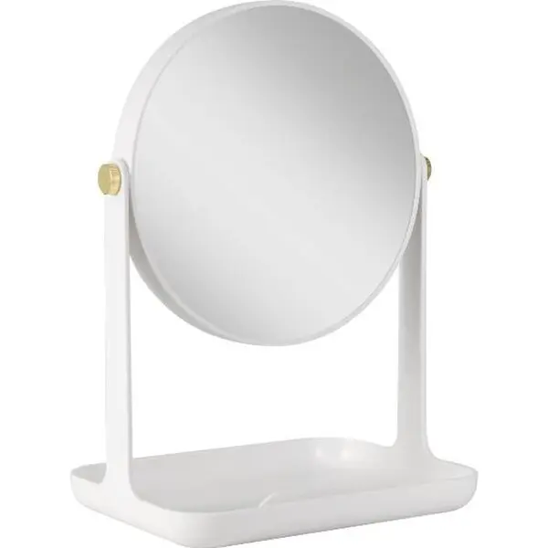 ZADRO Back-to-school Makeup Mirror With Accessory Tray & Phone Holder - White