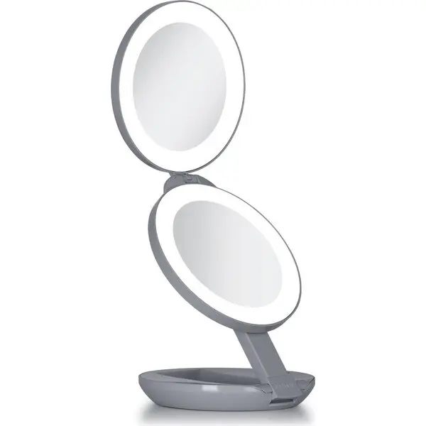 ZADRO Lighted Travel Mirror With Magnification & Folding-to-compact - Black Shadow