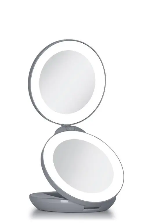 ZADRO Lighted Travel Mirror With Magnification & Folding-to-compact - Black Shadow
