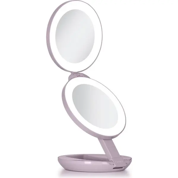 ZADRO Lighted Travel Mirror With Magnification & Folding-to-compact - Cinnamon Slate