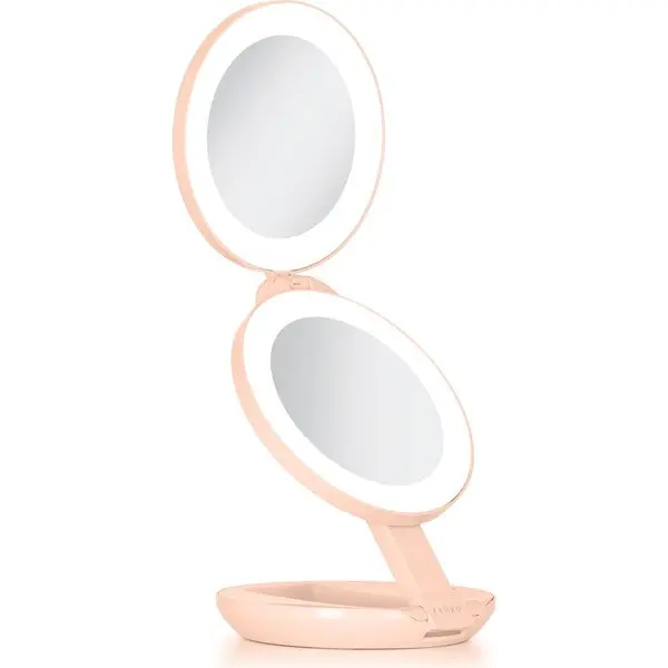 ZADRO Lighted Travel Mirror With Magnification & Folding-to-compact - Peach
