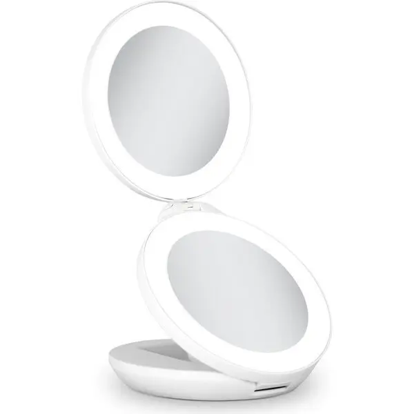 ZADRO Lighted Travel Mirror With Magnification & Folding-to-compact - White