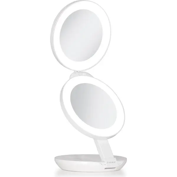 ZADRO Lighted Travel Mirror With Magnification & Folding-to-compact - White