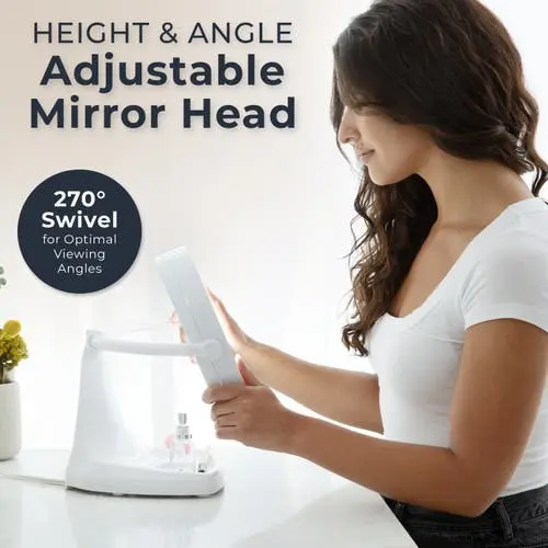 ZADRO Max Bright Lighted Makeup Mirror With 10x/1x Magnification & Storage Tray - White