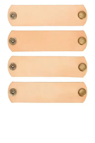 Jenni Kayne Leather Napkin Rings Set Of 4 - Natural