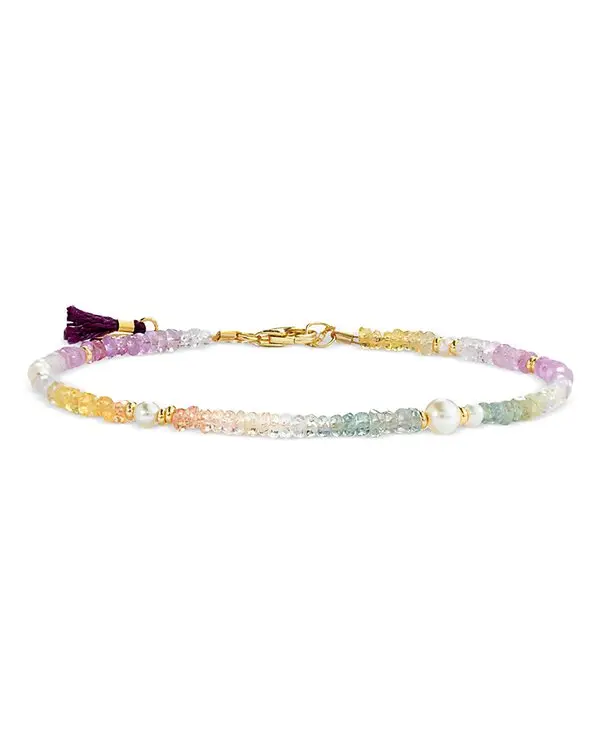 Shashi Ella Sapphire & Pearl Beaded Bracelet - Multi