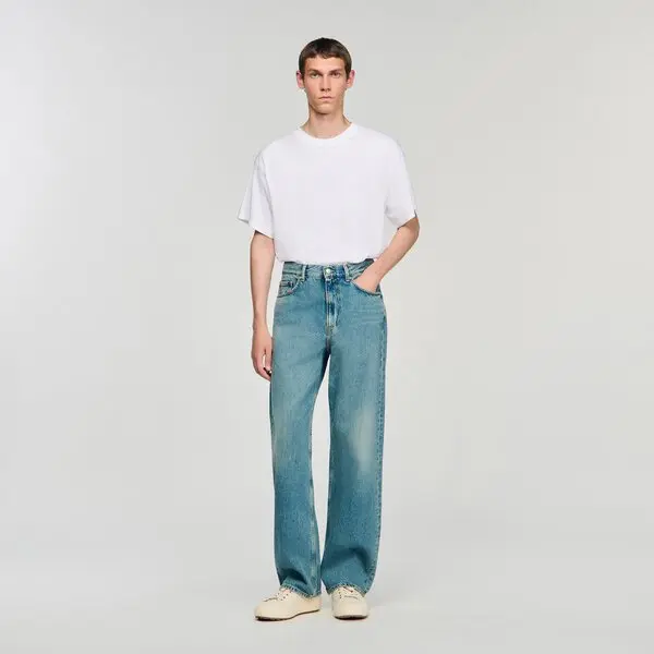 Sandro Baggy Jeans With Pockets - Blue