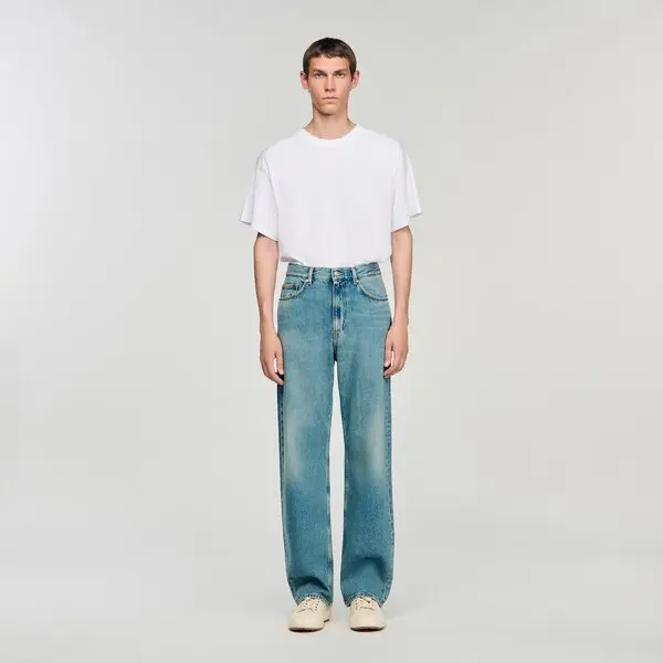 Sandro Baggy Jeans With Pockets - Blue