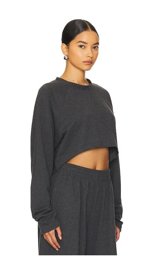 Norma Kamali Oversized Raglan Sleeve Cropped Top