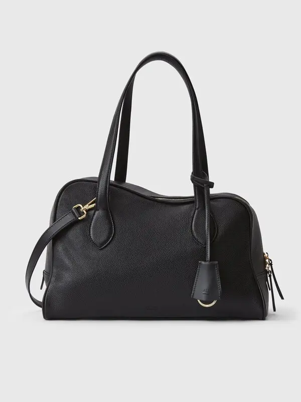 ATP ATELIER Noale Grained Leather Bowling Bag - Black