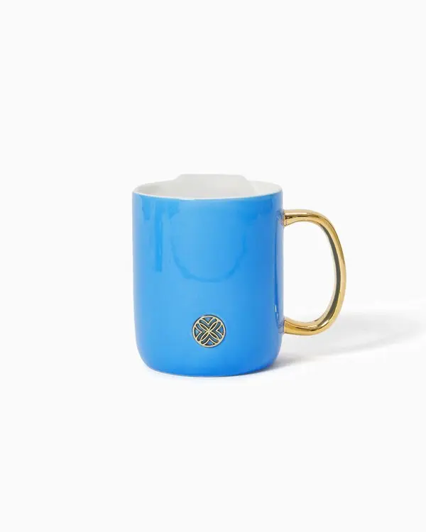 Lilly Pulitzer Ceramic Coffee Mug With Lid - Blue Stream | Editorialist