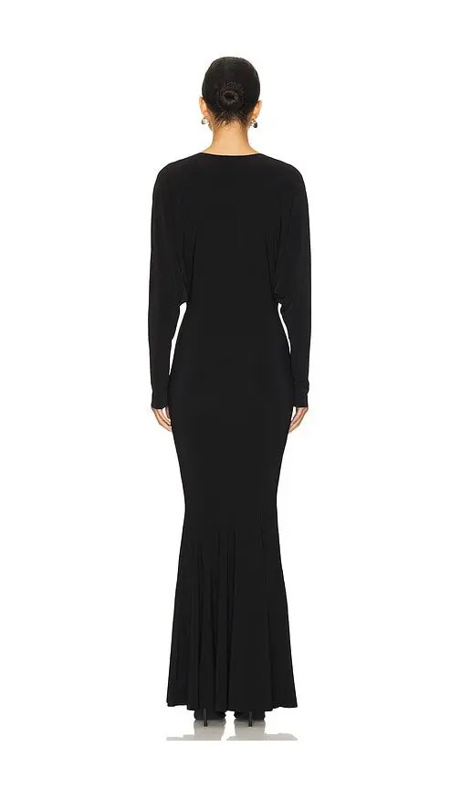 Norma Kamali Dolman V Neck Fishtail Gown