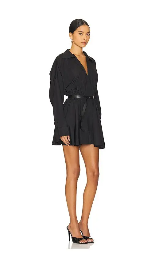 Norma Kamali Oversized Shirt Flared Mini Dress