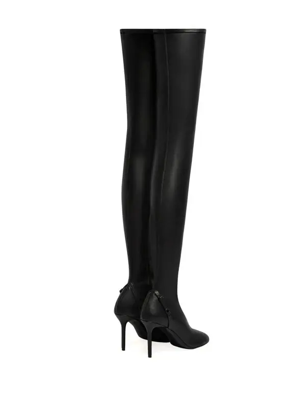 COURREGES Oblique Thigh-high Boots - Black