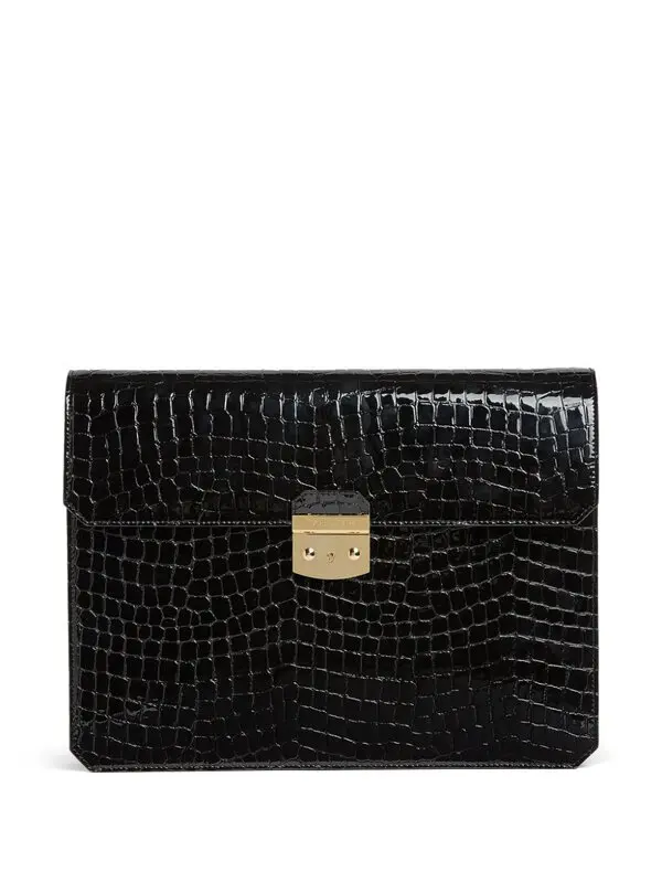 Dsquared2 Crocodile-embossed Clutch - Black