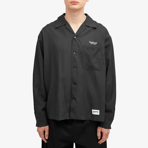 Neighborhood Open Collar Shirt - Black | Editorialist