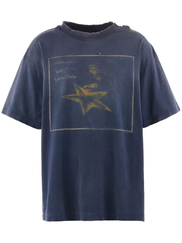 SAINT MXXXXXX X Cactus Plant Flea Market Graphic-print T-shirt - Blue
