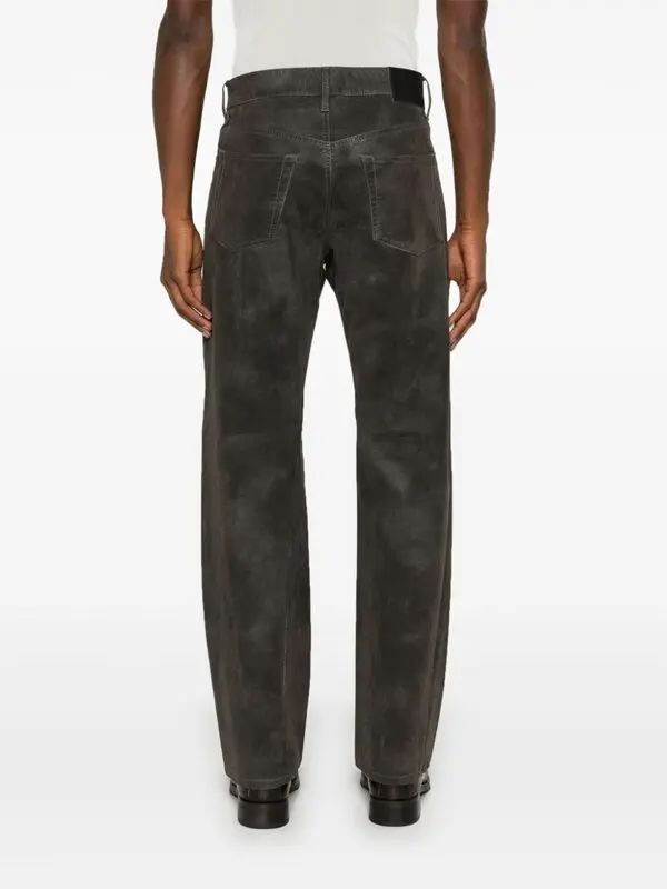 SUNFLOWER Straight Leg Faux Leather Trousers - Grey