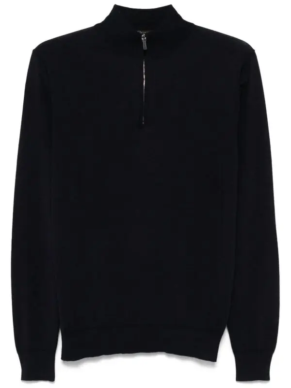 Colombo Mock-neck Sweater - Blue